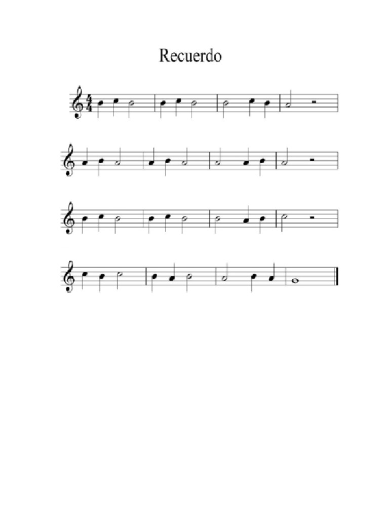 Partitura Recuerdo