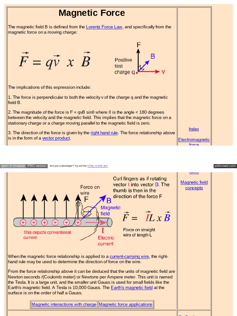 Hyperphysics Phy Astr Gsu Edu | PDF | Magnetic Field | Force