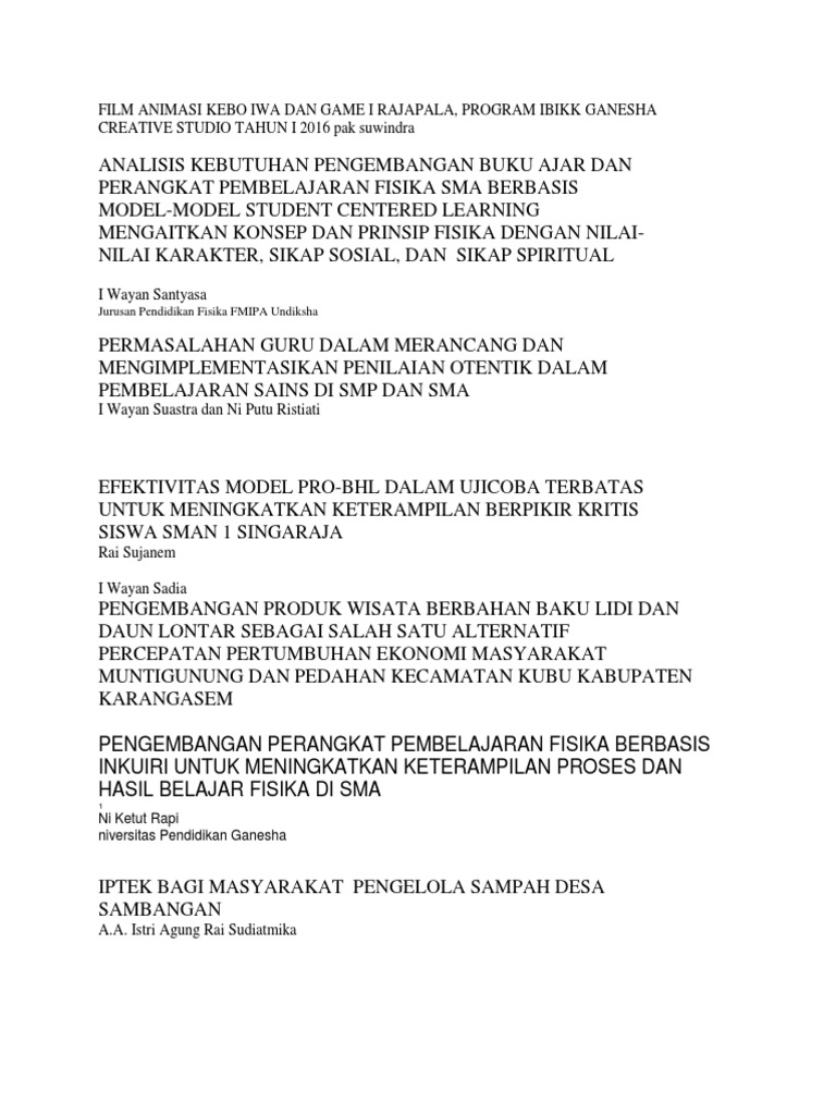 Film Animasi Kebo Iwa Dan Game I Rajapala | PDF | Karier & Perkembangan ...