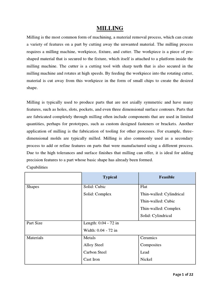 Milling Operation | PDF | Machining | Numerical Control