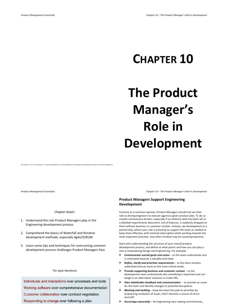 Chapter 10 - The Product Managers Role in Development | PDF | Agile ...