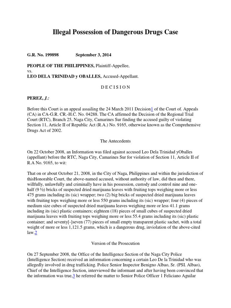 Appeal in Dangerous Drugs Case | PDF | Burden Of Proof (Law) | Prosecutor