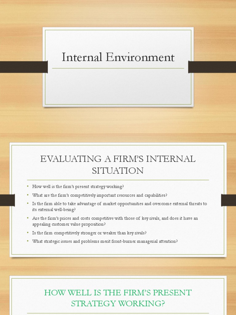 Internal Environment | PDF | Swot Analysis | Market Analysis
