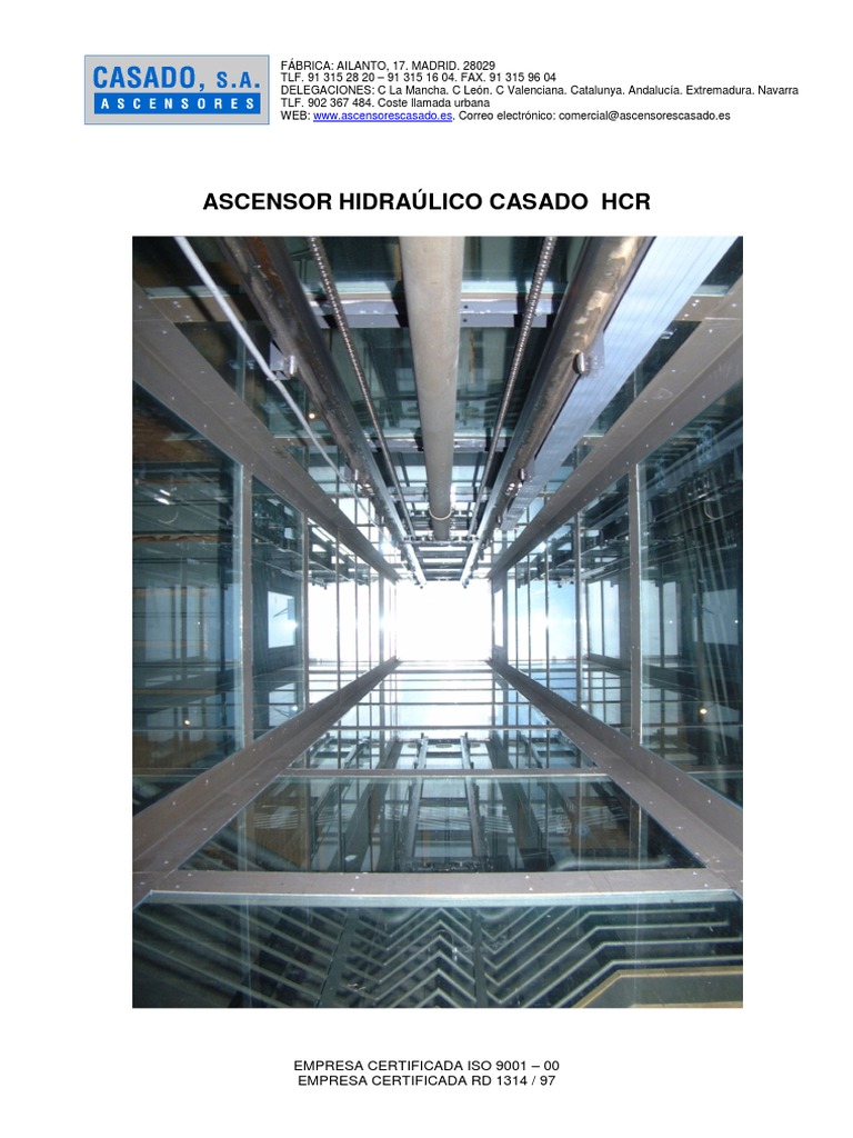 Ficha Tecnica Asensor Hidraulico | PDF | Ascensor | Ingeniería de Edificación