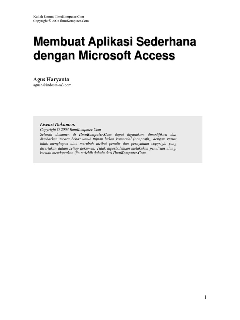Aplikasi Sim Dengan Acces PDF | PDF