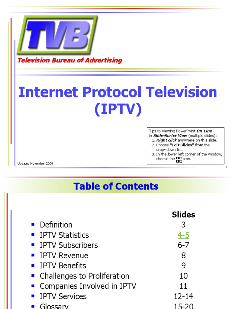 Internet Protocol Television (IPTV) : Television Bureau of Advertising ...