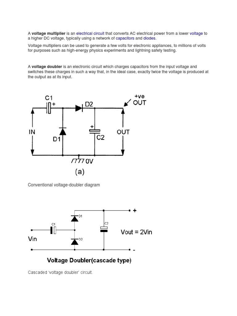 Electrical Circuit Voltage Capacitors Diodes: Conventional Voltage ...