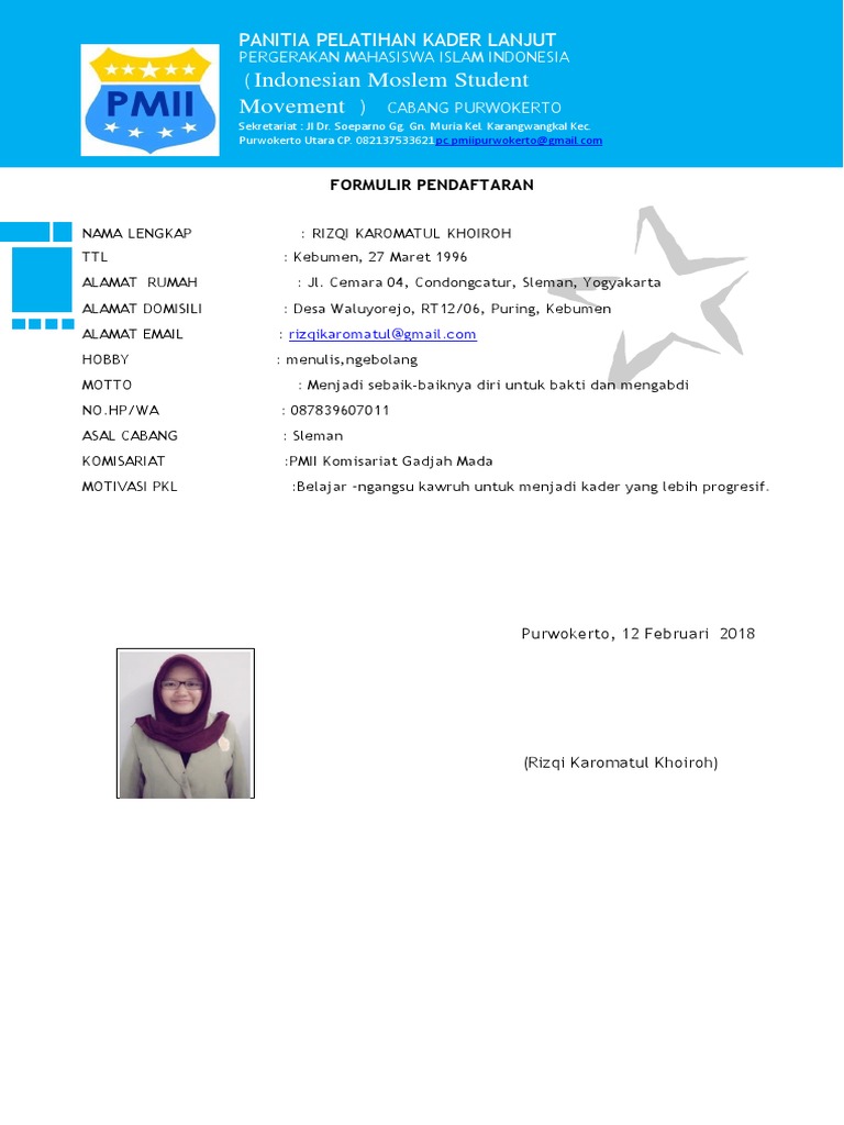 Formulir Pendaftaran Pkl-1 | PDF