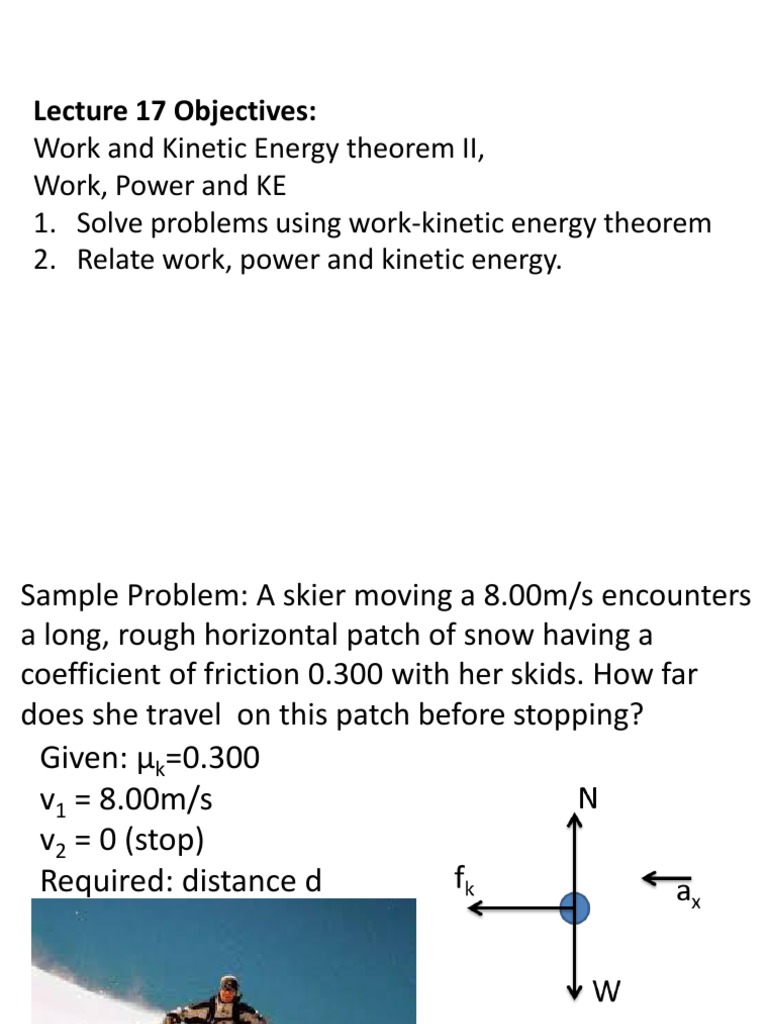 2ndLE Lecture 17 - R6 Work and Kinetic Energy II | PDF | Kinetic Energy ...