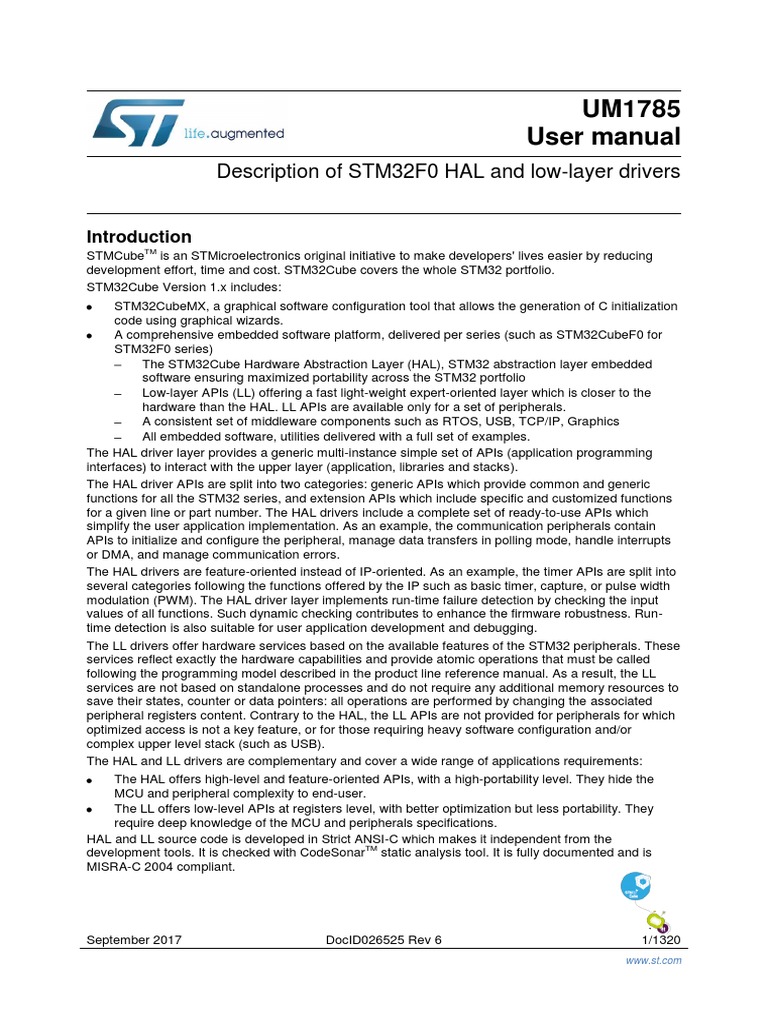 Stm32f0 Hal User Manual Pdf Embedded System Application Programming Interface 4694