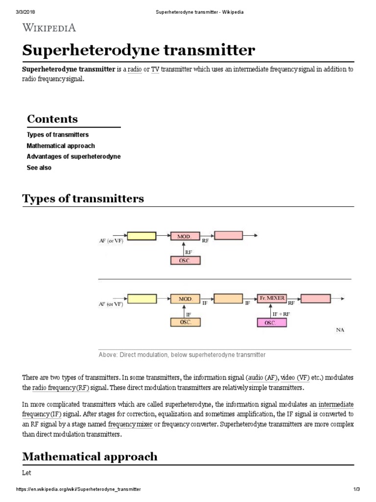 Superheterodyne Transmitter | PDF | Modulation | Electronic Circuits