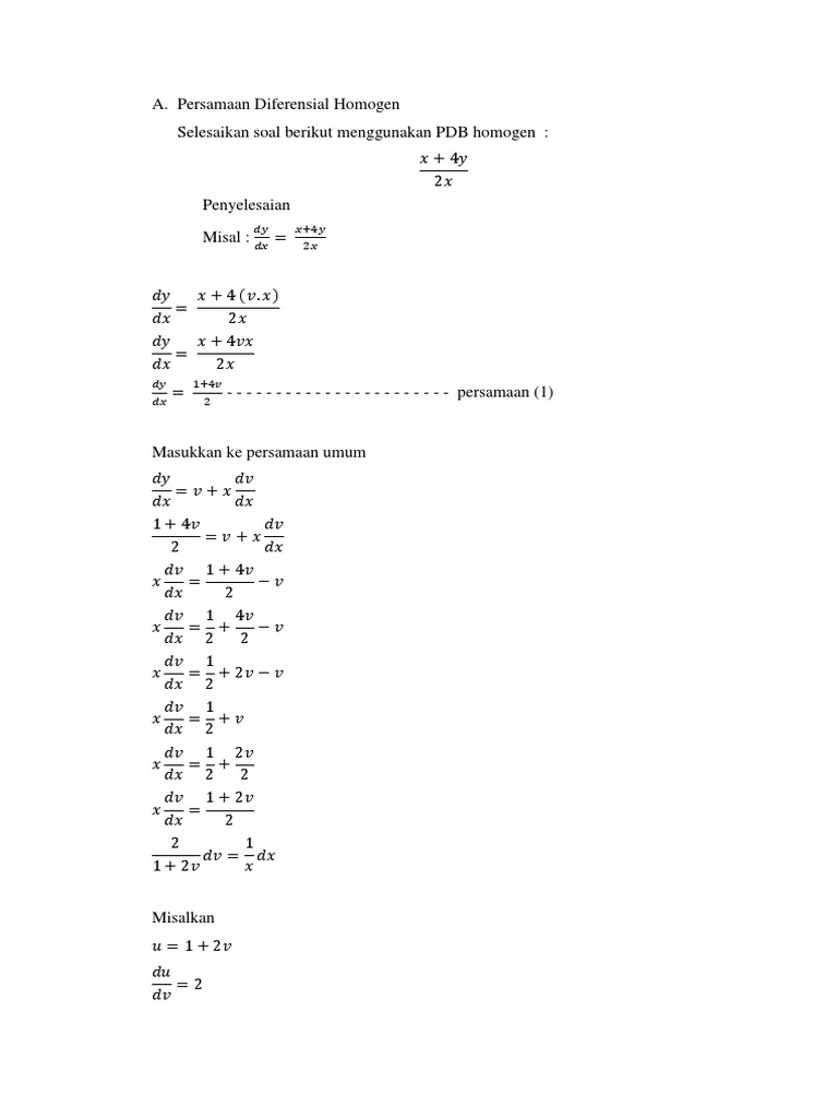 Persamaan Diferensial Homogen | PDF