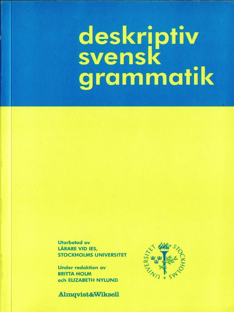 Svensk Deskriptiv Grammatik | PDF