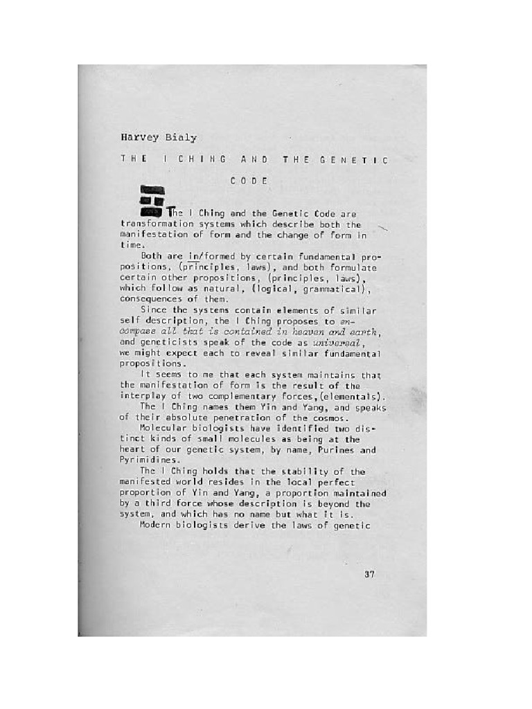 The I Ching and The Genetic Code | PDF