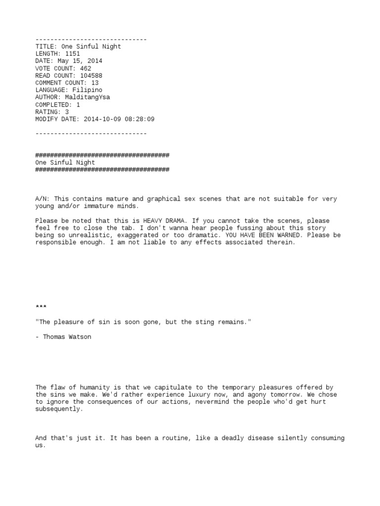 One Sinful Night | PDF