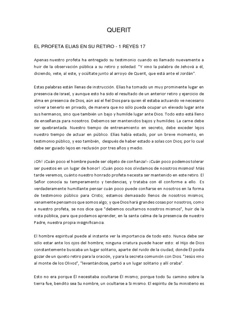 El Arroyo de Querit y Elías en la Biblia | PDF | Elijah | Profeta