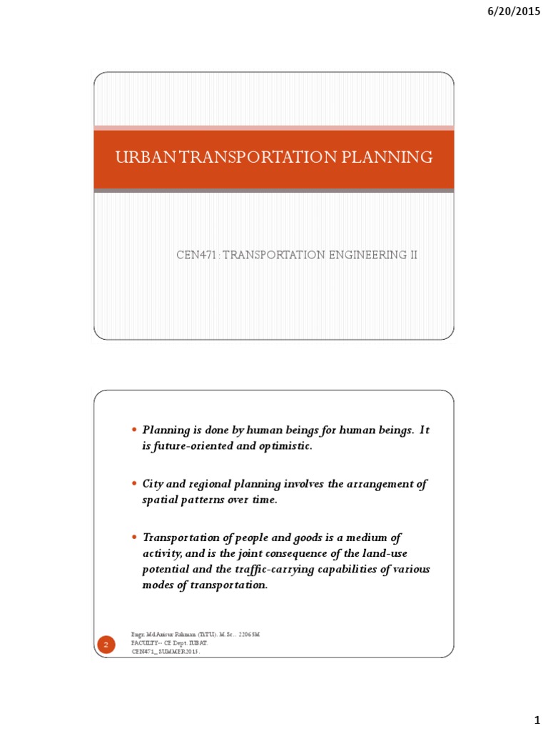 Transportation Planning | PDF | Transport | Planning