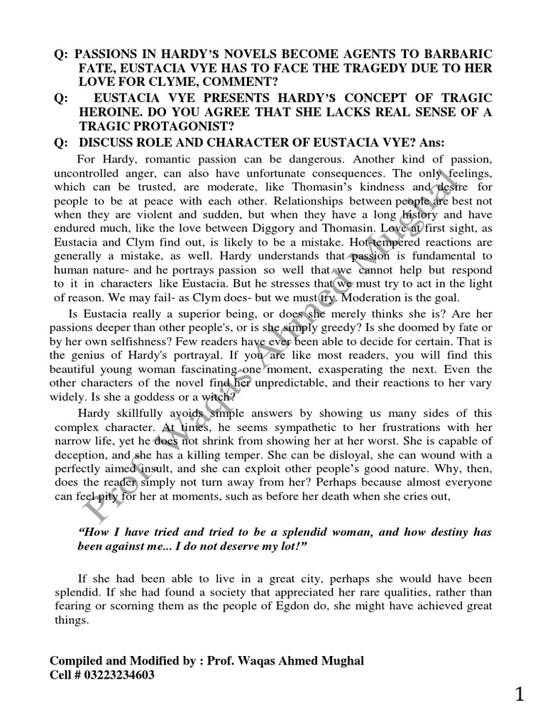The Return of The Native Complete | PDF | Plot (Narrative) | Thomas Hardy