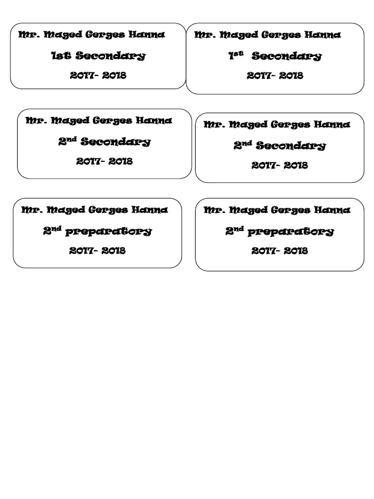 1st Secondary 1 Secondary: Mr. Maged Gerges Hanna Mr. Maged Gerges Hanna | PDF