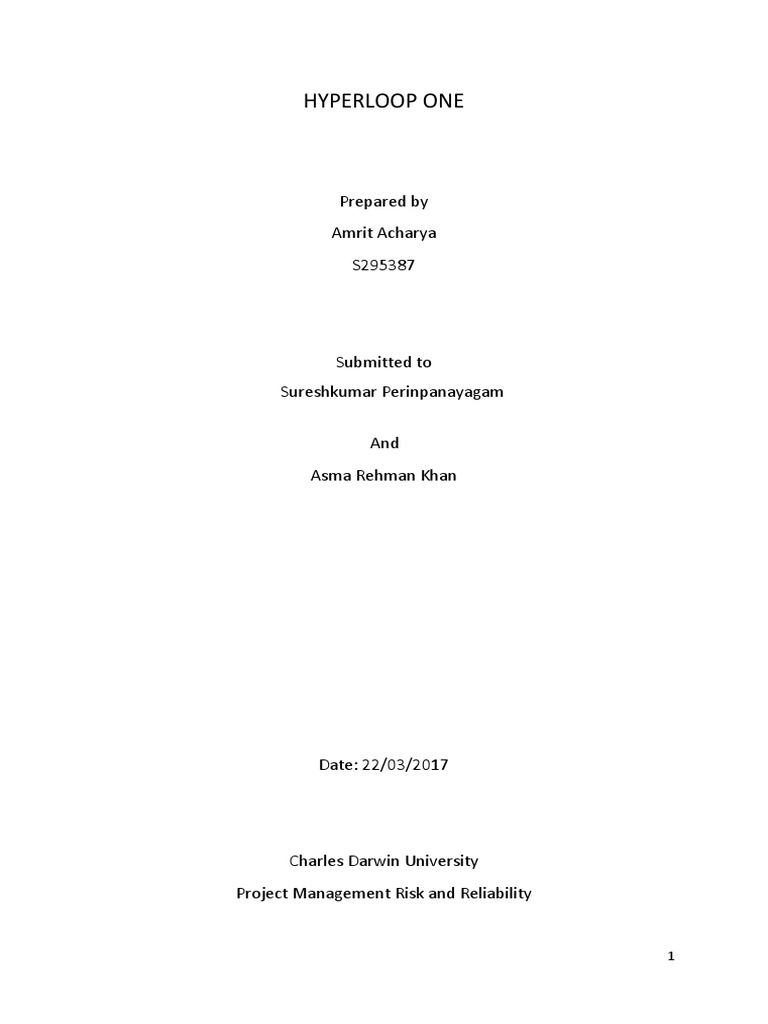 Assignment 1 Project MGMT .Hyperloop | PDF | Hyperloop | Stakeholder (Corporate)