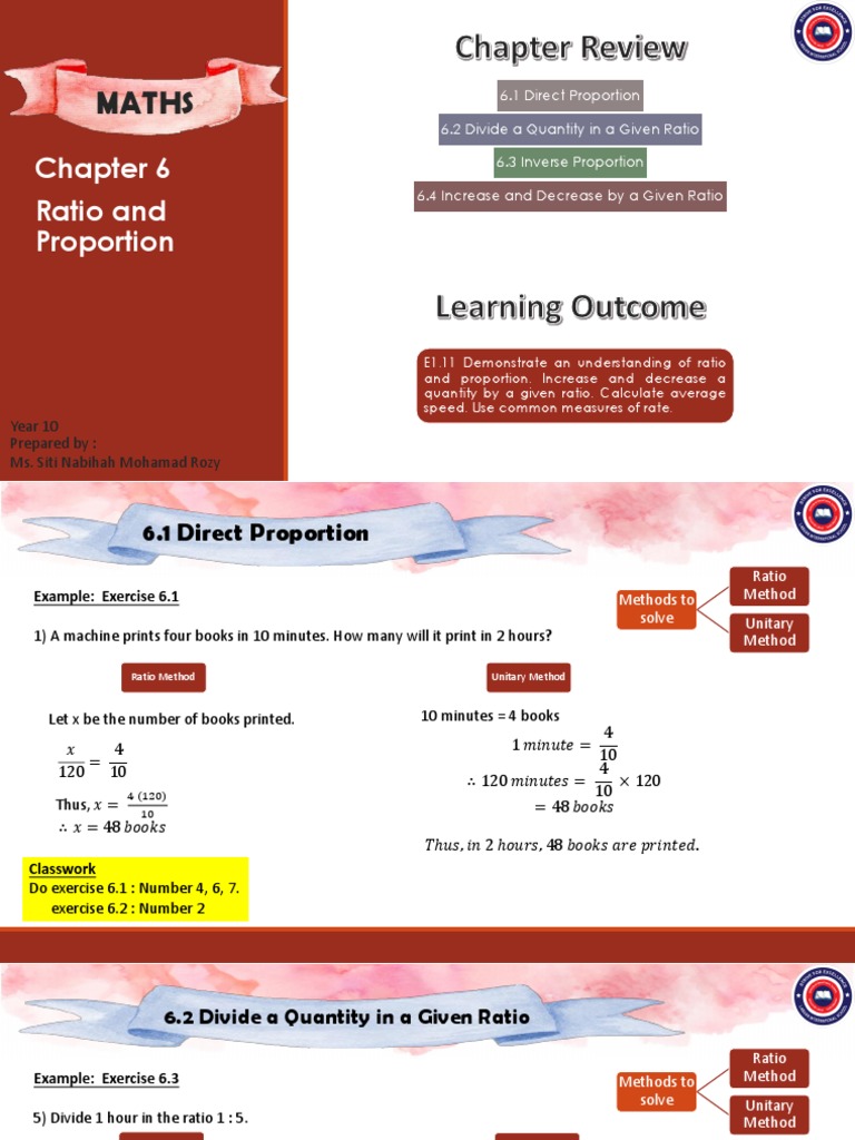 Chapter 6 - Ratio and Proportion | PDF | Ratio | Teaching Mathematics