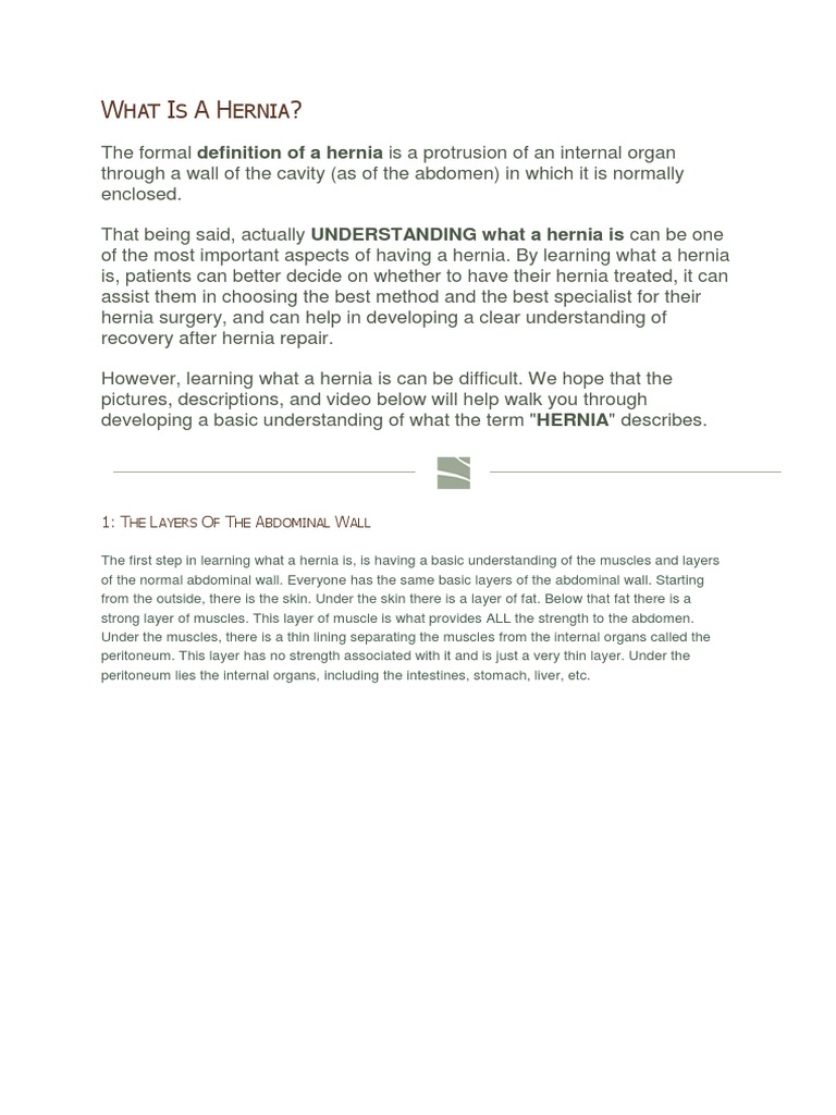 Understanding Hernias: A Comprehensive Guide to Hernia Anatomy, Formation, Types, and Repair ...