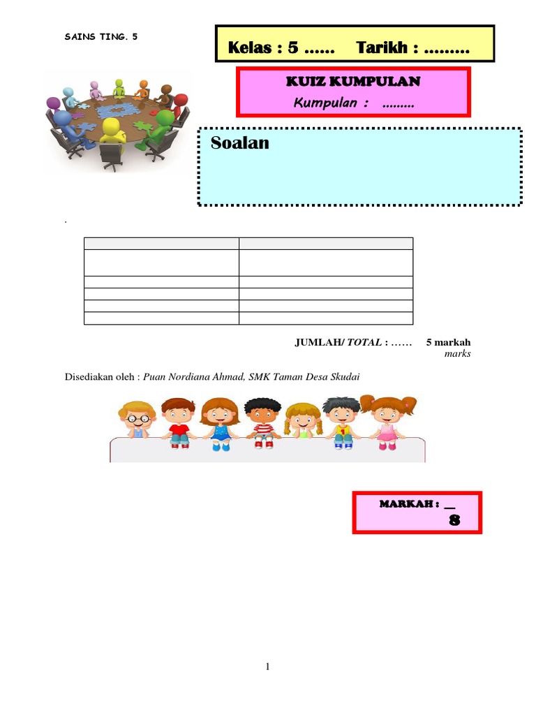 Template Utk Bina Soalan Kuiz | PDF