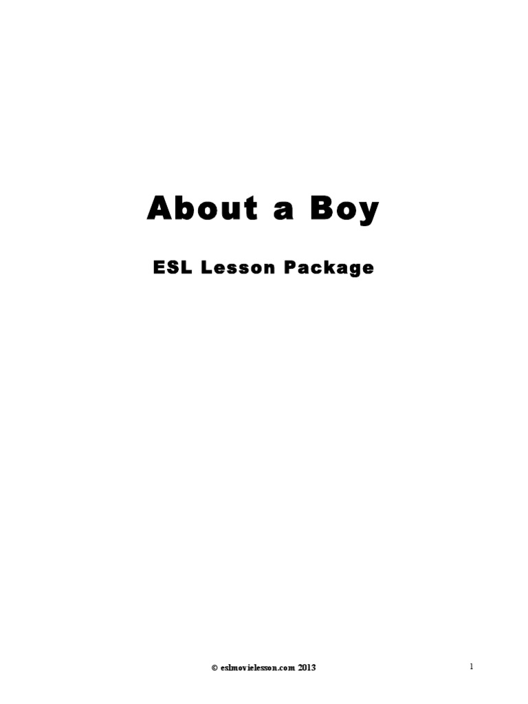 About A Boy ESL Lesson Package | PDF | Reading Comprehension | English ...