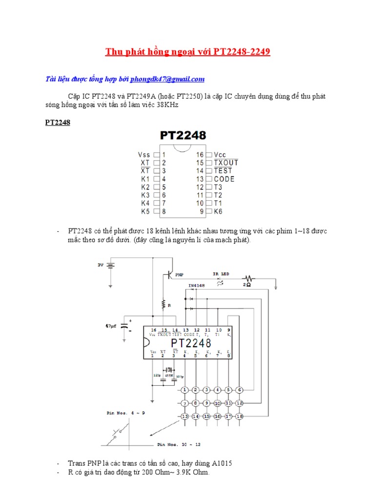 Thu Phat Hong Ngoai PT2248 2249 | PDF