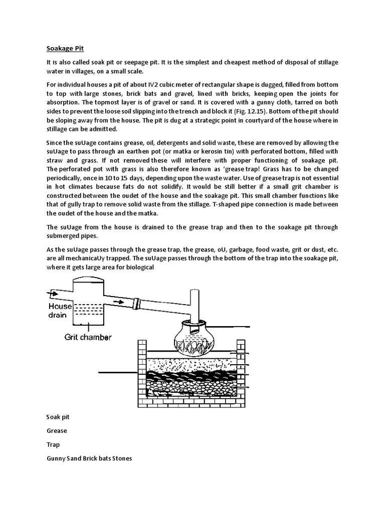 Soakage Pit | PDF | Sewage Treatment | Soil
