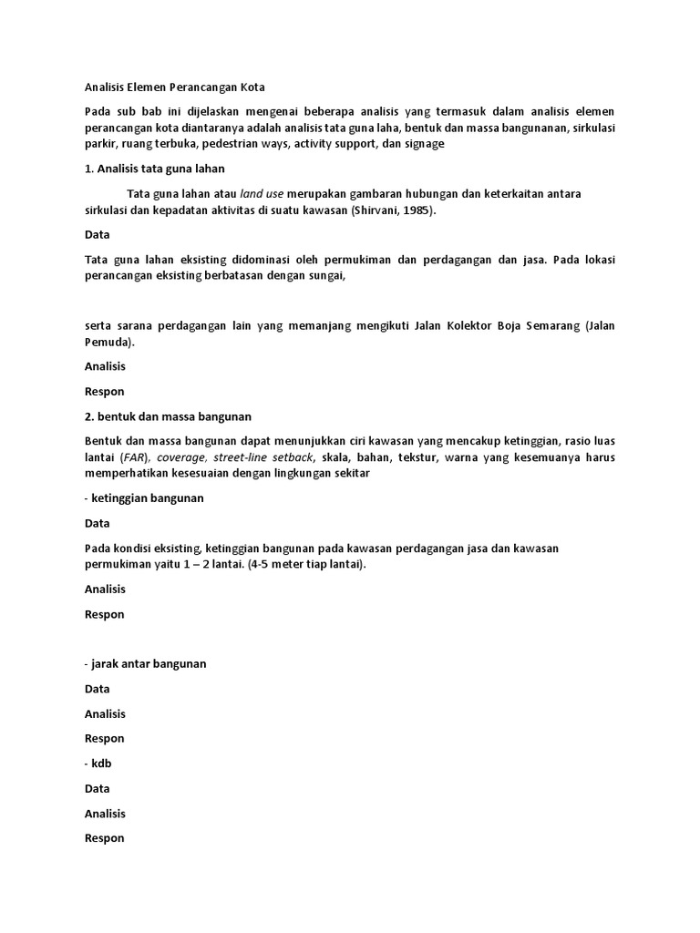 Analisis Elemen Perancangan Kota | PDF