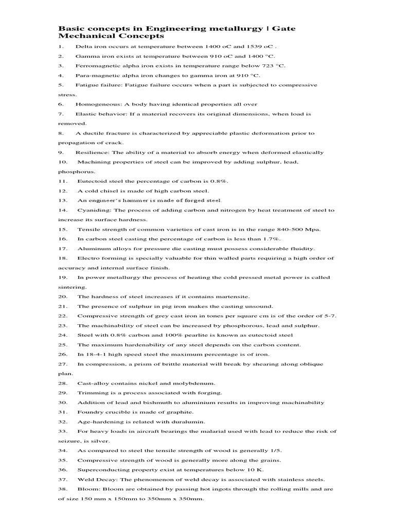Basic Concepts in Engineering Metallurgy | PDF | Deformation ...