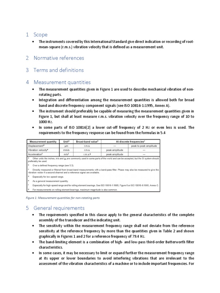 Summary of ISO 2954 | PDF | Low Pass Filter | Frequency