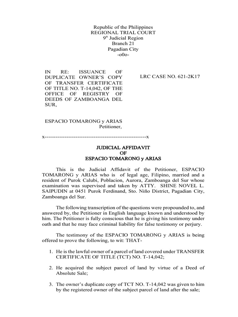 Judicial Affidavit | Download Free PDF | Perjury | Common Law