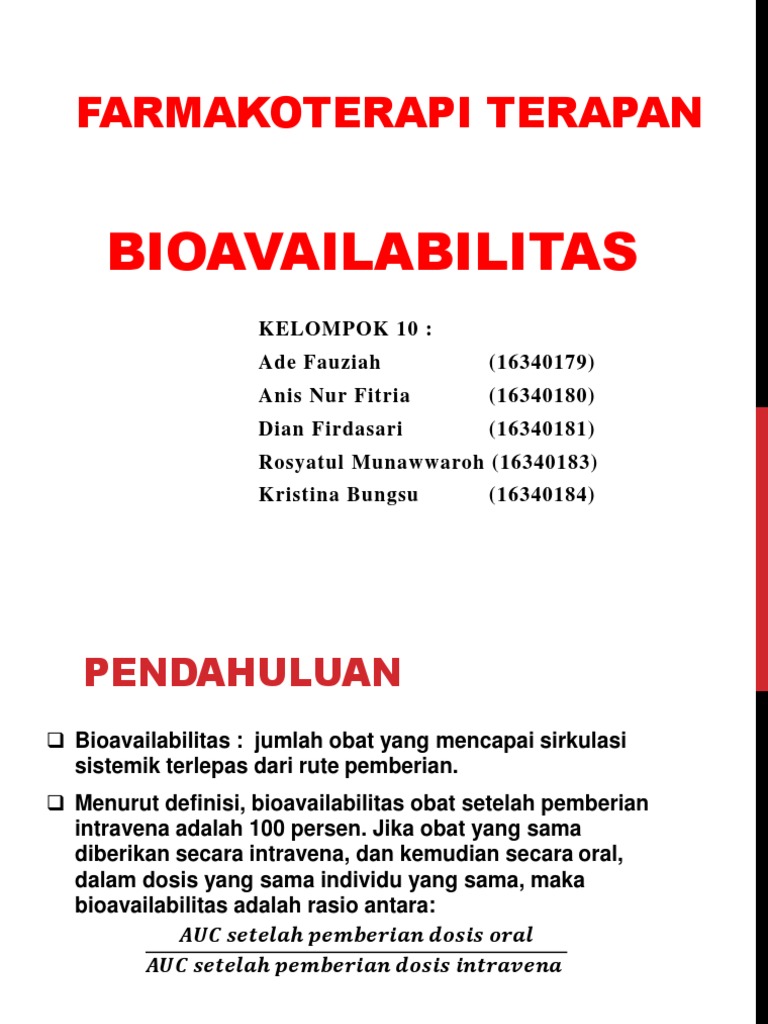Bioavailabilitas | PDF