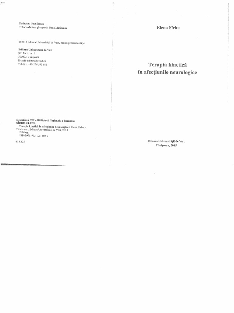 Terapia Kinetica in Afectiunile Neurologice Elena Sirbu PDF | PDF