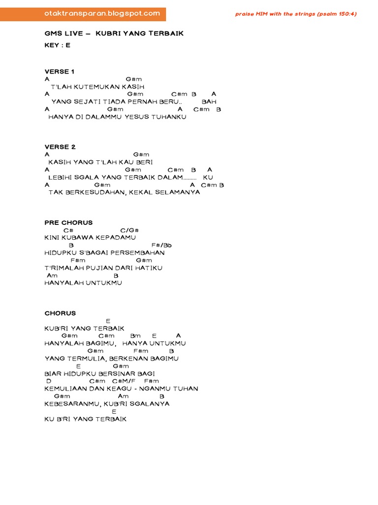 GMS Live - Kubri Yang Terbaik | PDF