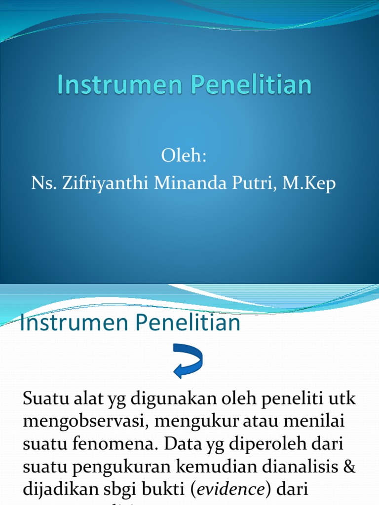Jenis-Jenis Instrumen Penelitian | PDF