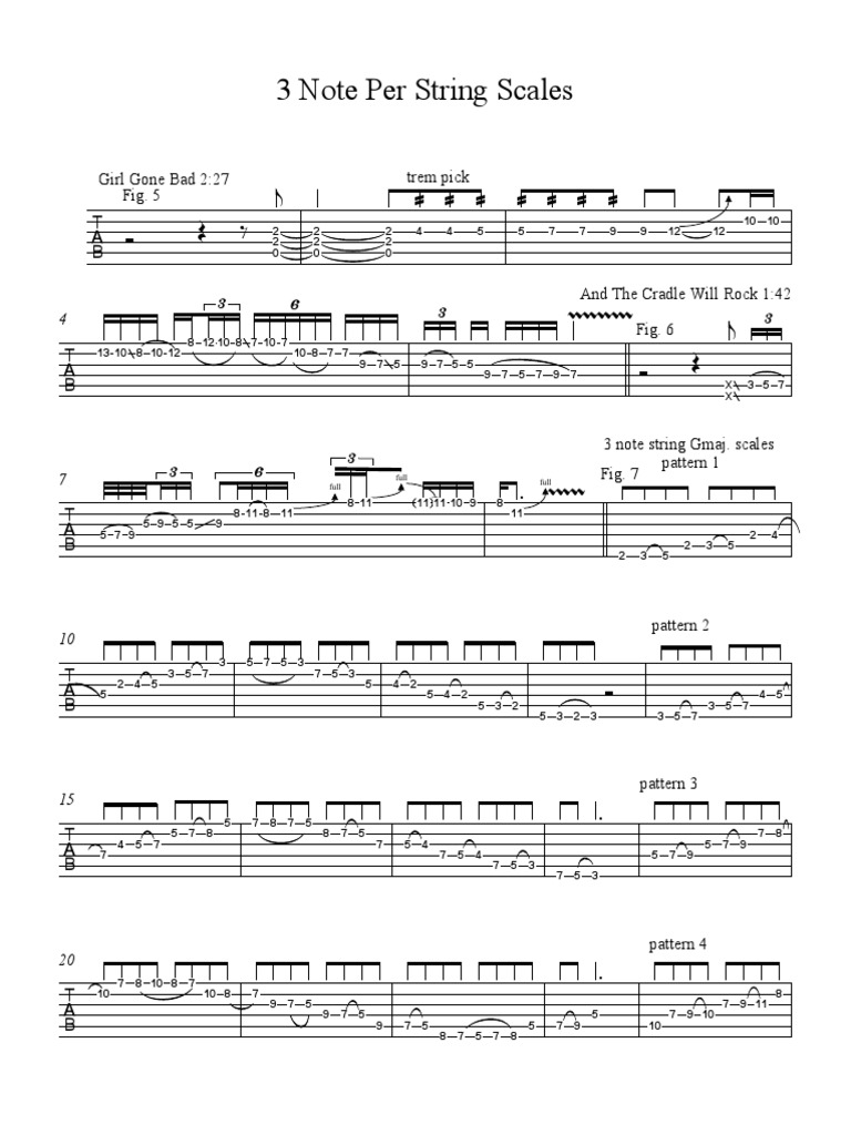 3 Note Per String Scales | PDF | Irish Musical Instruments | Musical ...