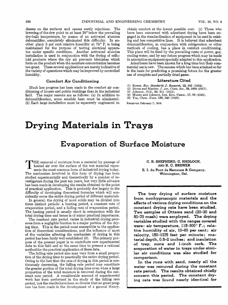 Materials: Drying in Trays | PDF | Heat Transfer | Humidity