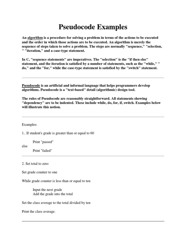 Pseudo Code | PDF | Algorithms | Programming Language