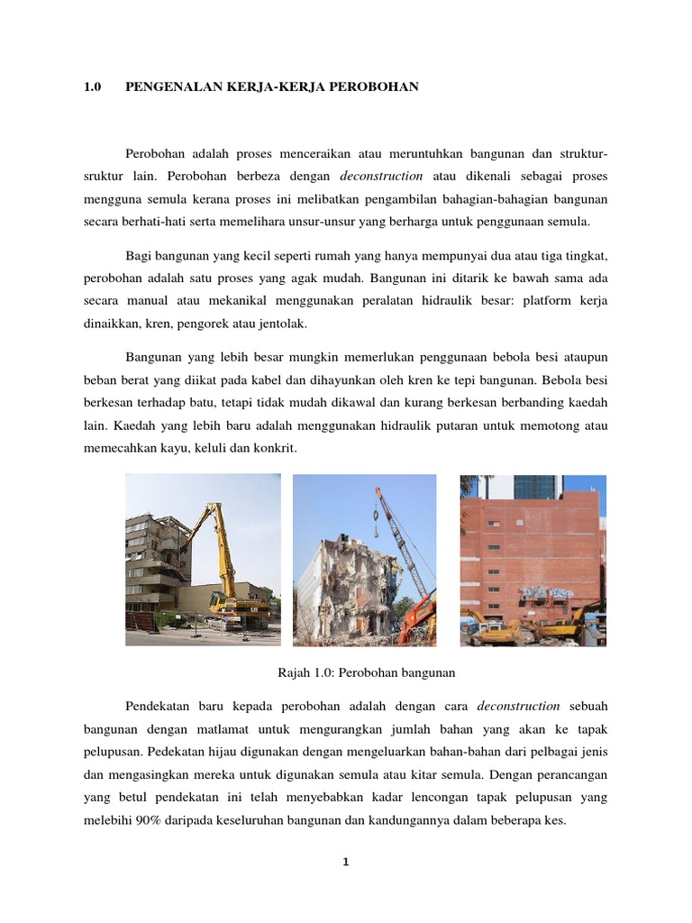 Proses dan Alat Perobohan Bangunan | PDF | Sains & Matematika