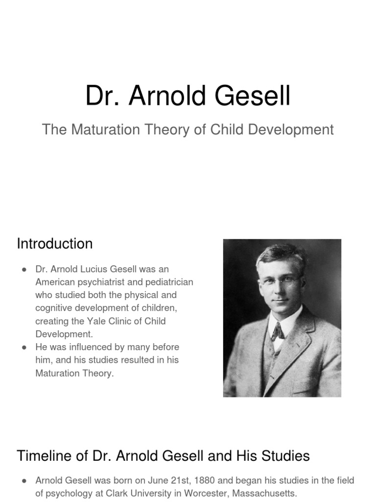 Arnold Gesell's Maturation Theory Explained | PDF | Child Development ...