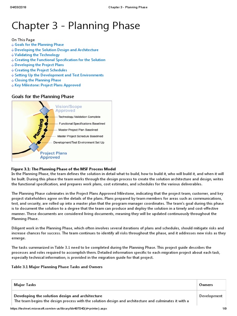 Chapter 3 - Planning Phase | PDF | Specification (Technical Standard ...
