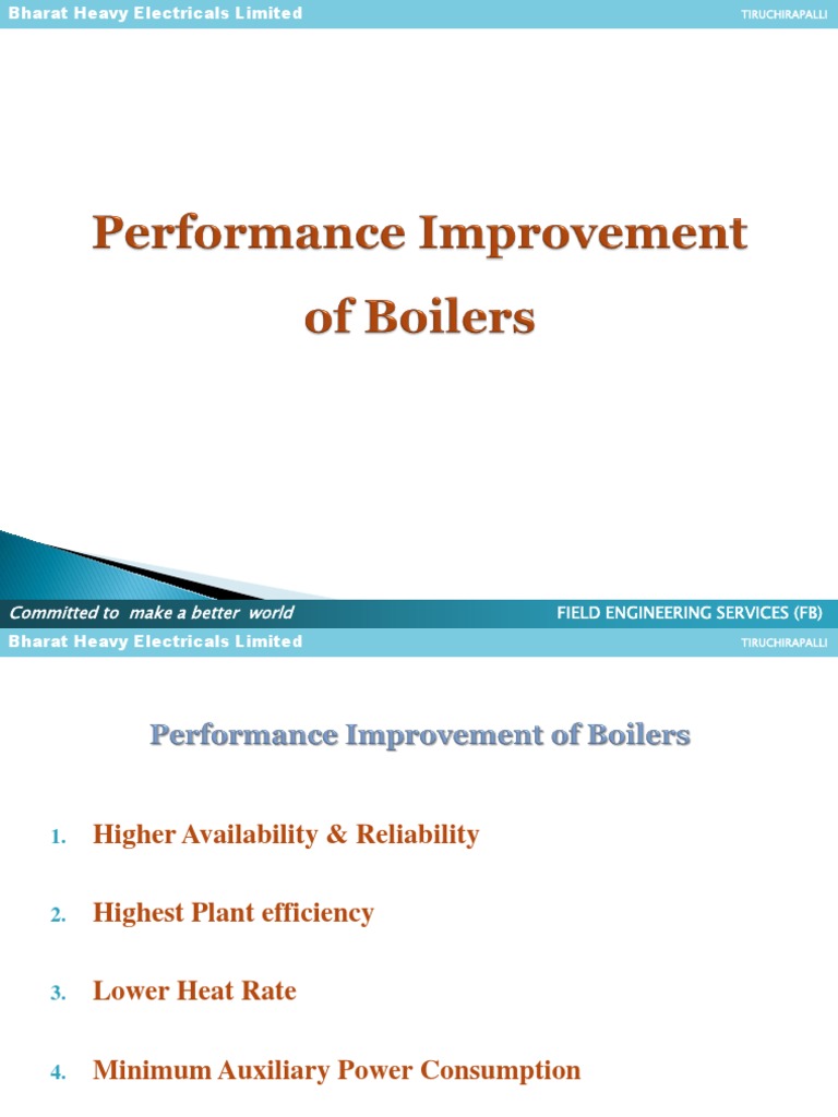 Performance Improvement of Boilers - BHEL | PDF | N Ox | Boiler