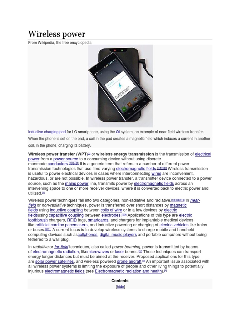 Wireless Power-The Basics | PDF | Inductor | Antenna (Radio)