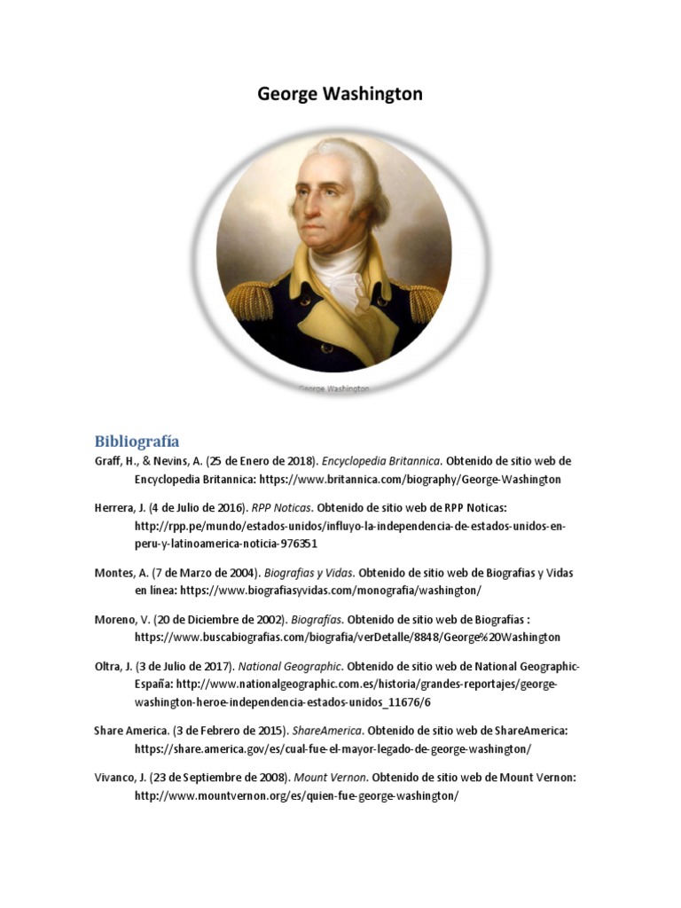 George Washington | PDF | George Washington | Los Estados Unidos