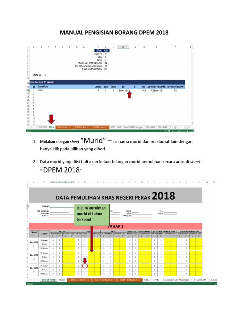 Manual Pengisian Borang Dpem 2018 | PDF