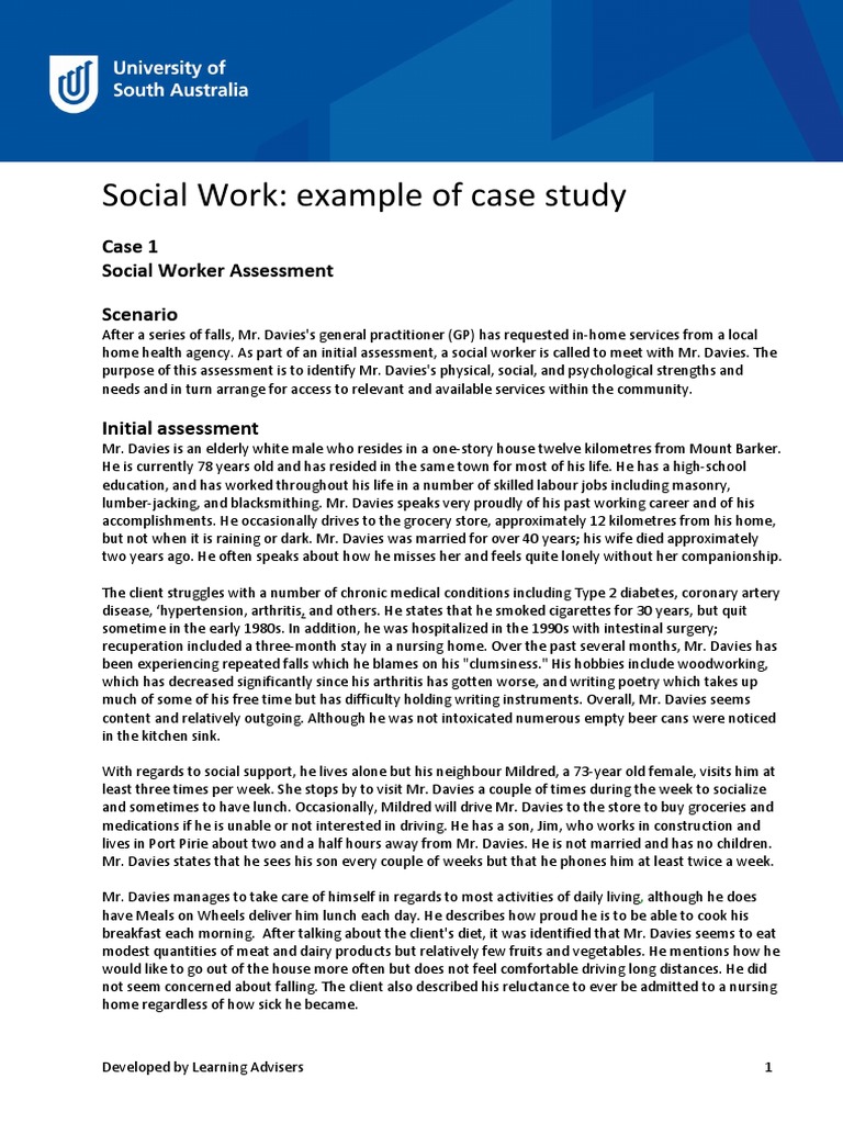 Social Work - Case Studies April 2016 | PDF | General Practitioner | Major Depressive Disorder