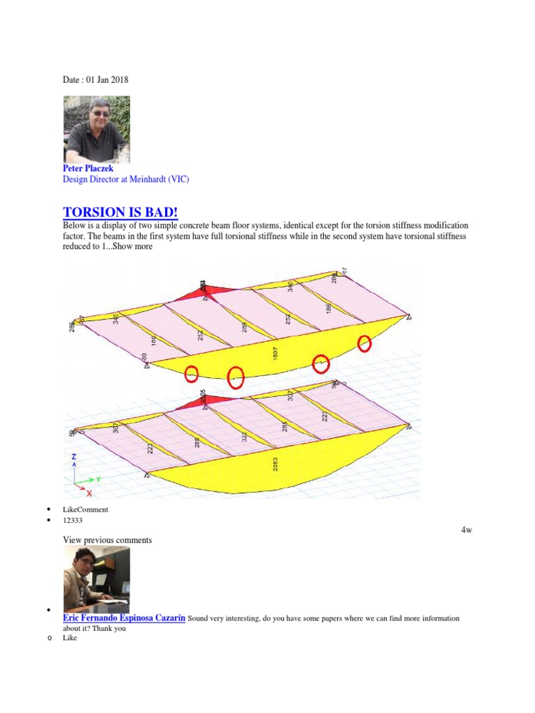 Torsion Stiffness MOdification Factor of 0.1 | Beam (Structure) | Bending